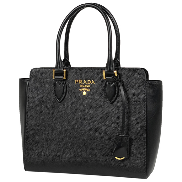 Prada | Bags | Prada Logo 2way Shoulder Bag Saffiano Leather Nero Black ...